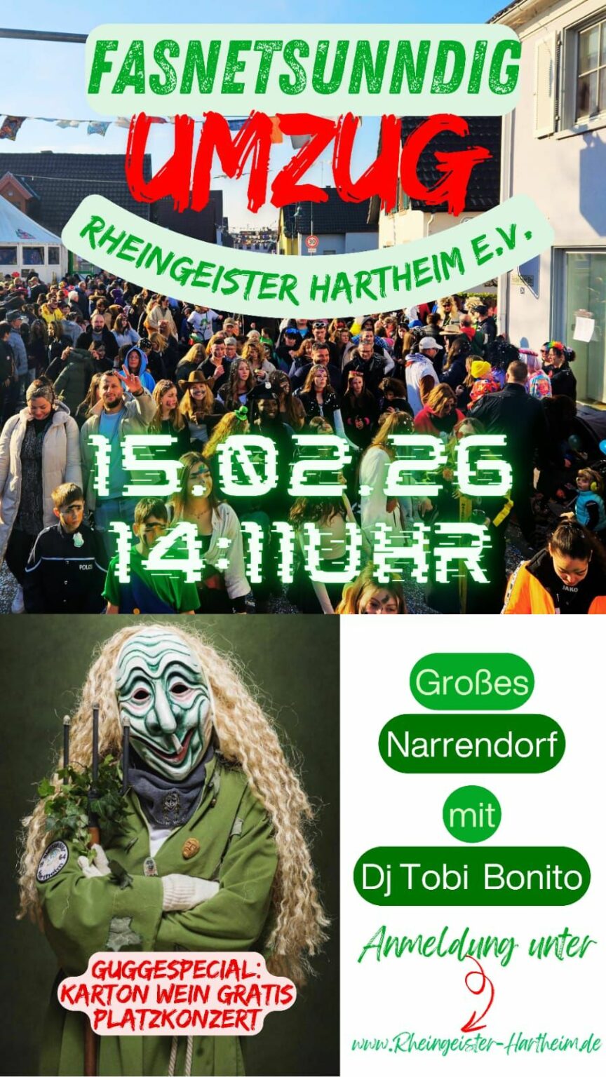 Umzug 2026 – Anmeldung | Rheingeister Hartheim e.V. 1964